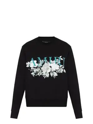 Amiri Floral Logo Crewneck - Black