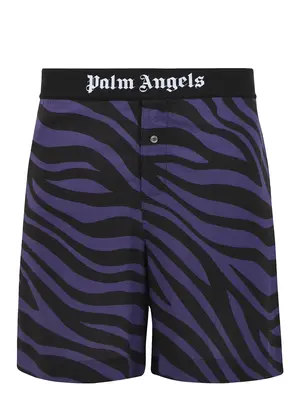 Palm Angels Zebra Print Easy Shorts - Purple