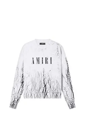 Amiri Cracked Dye Core Logo Crewneck - White