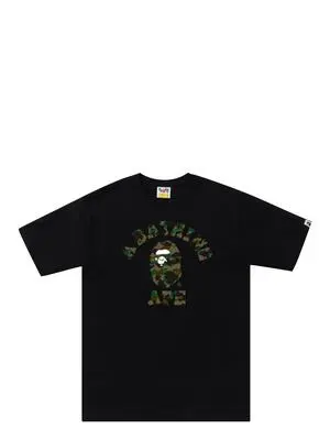 A BATHING APE 1st Camo College Tee /green - Black