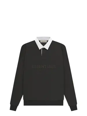 Fear Of God Waffle Henley Rugby - Black