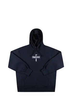 Supreme Cross Box Logo Hooded Sweatshirt - Blue