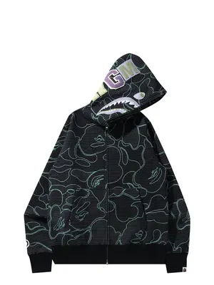 A BATHING APE Full Zip Hoodie - Black