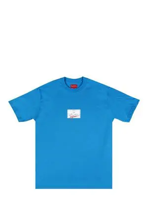 Supreme Signature Label Short-sleeve Top 'bright - Blue
