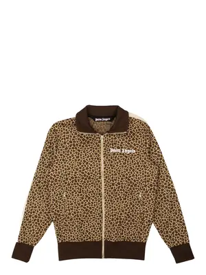 Palm Angels Leopard Jacquard Track Jacket - Brown