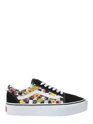 VANS Old Skool Platform Checkerboard Sneakers - Black