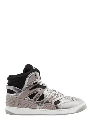 Gucci Basket High Top Sneakers - Silver