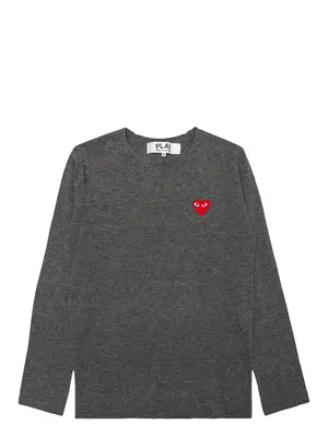Play Comme Des Garcon Red Heart Sweater - Grey