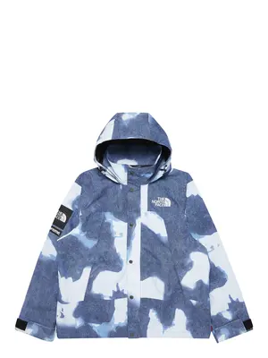 Supreme X The North Face Bleached Denim Print Mountain Jacket - Blue