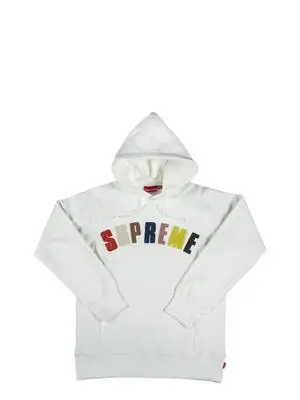 Supreme Chenille Arc Logo Hooded Sweatshirt - White