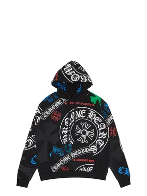 Chrome Hearts Stencil Printed Hoodie - Black