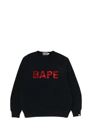 A BATHING APE Patch Relaxed Fit Crewneck - Black