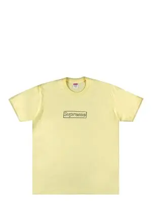 Supreme X Kaws Chalk Logo Tee 'pale Yellow' Yellow