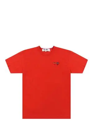 Play Comme Des Garcon Double Hearts T-shirt - Red