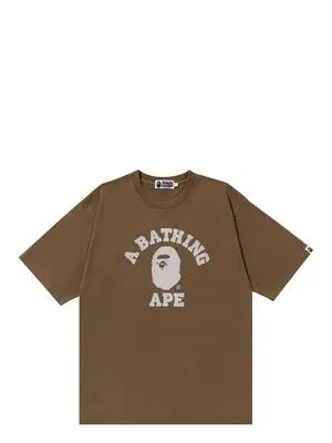 A BATHING APE Stone Wash College Relaxed Tee 'beige' Tan