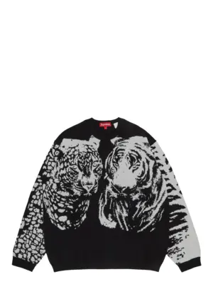 SUPREME Supreme Big Cats Jacquard Long-Sleeve Top