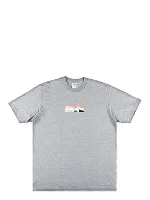 Supreme X Emilio Pucci Box Logo Tee 'heather Grey/dusty Pink' Grey
