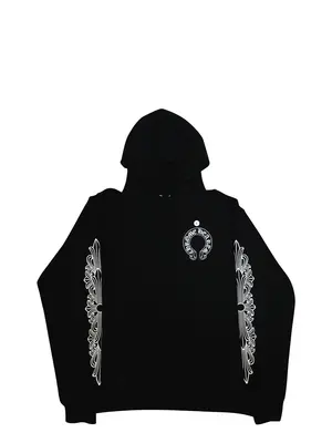 Chrome Hearts Horseshoe Floral Hoodie - Black