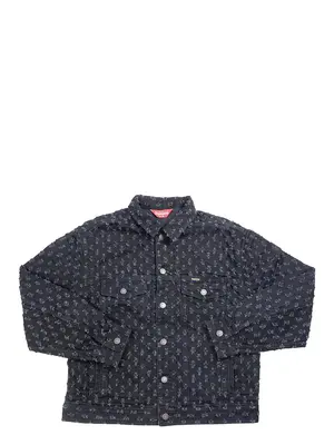 Supreme Hole Punch Denim Trucker Jacket - Black