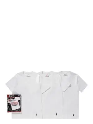 A BATHING APE X Hanes3p T-shirts - White