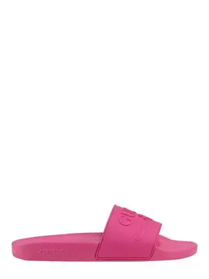 Gucci Logo Rubber Slides - Pink