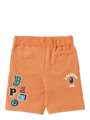A BATHING APE Multi Fonts Sweatshorts - Orange