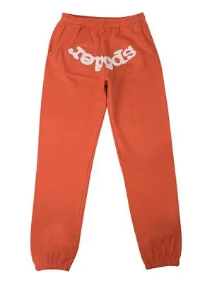 SP5DER Logo Print Sweatpants - Orange