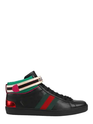 Gucci Stripe Ace High-top Sneakers - Black