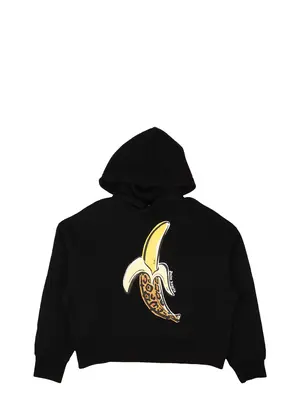 Palm Angels Banana Printed Hoodie - Black
