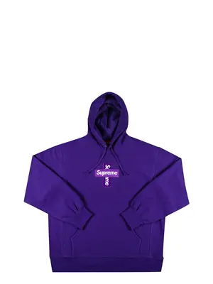 Supreme Cross Box Logo Hooded Sweatshirt - Purple