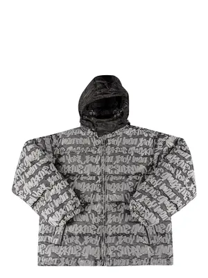 Supreme Fat Tip Jacquard Denim Puffer Jacket - Black