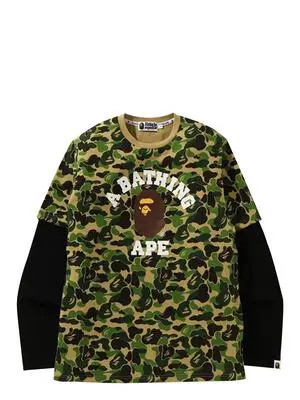 A BATHING APE Abc Camo College Layered Long-sleeve Tee - Green