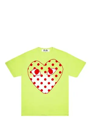 Play Comme Des Garcon Pastelle Polka Dot Logo T-shirt - Green