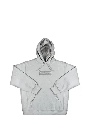 Supreme X Kaws Chalk Logo Hooded Sweatshirt - Grey