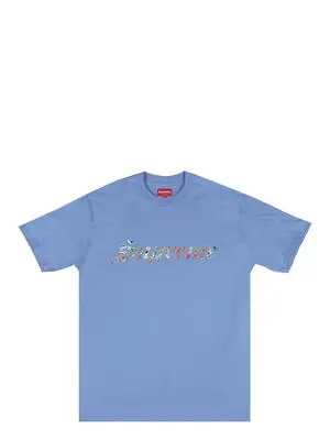 Supreme Floral Appliqué Short-sleeve Top 'light Blue' Blue