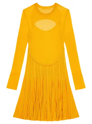 Givenchy Long-sleeve Frills Dress - Yellow