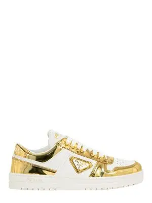 Prada Downtown Leather Sneakers - White