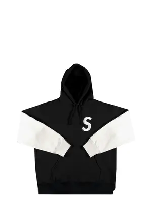 Supreme S Logo Split Hooded Sweatshirt - Black