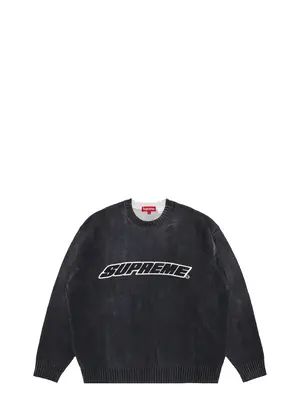 Supreme Printed Washed Sweater - Black