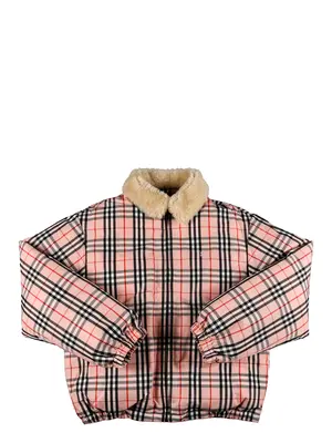 Supreme Supreme X Burberry Shearling Collar Down Puffer Jacket Pink