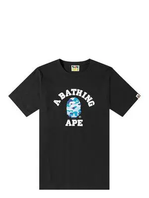 A BATHING APE Abc Camo College Tee /blue - Black