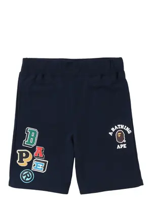 A BATHING APE Multi Fonts Sweatshorts - Blue
