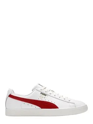 PUMA Clyde Core Leather Foil Sneakers - White