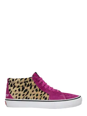 VANS Supreme X Vans Sk8-Mid Pro Cheetah Velvet Sneakers Pink