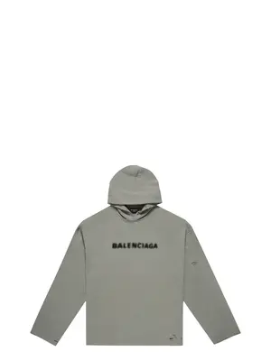 Balenciaga Blurry Logo Hoodie - Grey