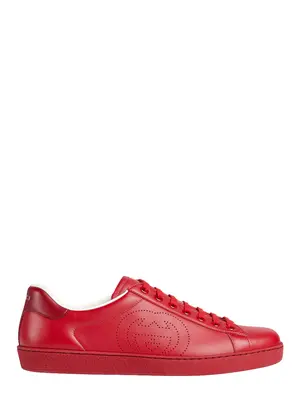 Gucci Ace Interlocking G Sneakers - Red
