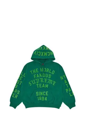 Supreme Flocked Hooded Sweatshirt - Green
