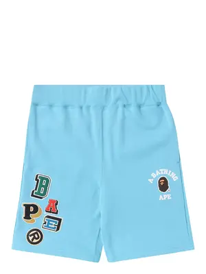 A BATHING APE Multi Fonts Sweatshorts - Blue
