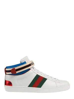 Gucci Stripe Ace High-top Sneaker - White