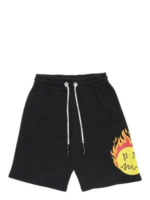 Palm Angels Burning Head Sweatshorts - Black